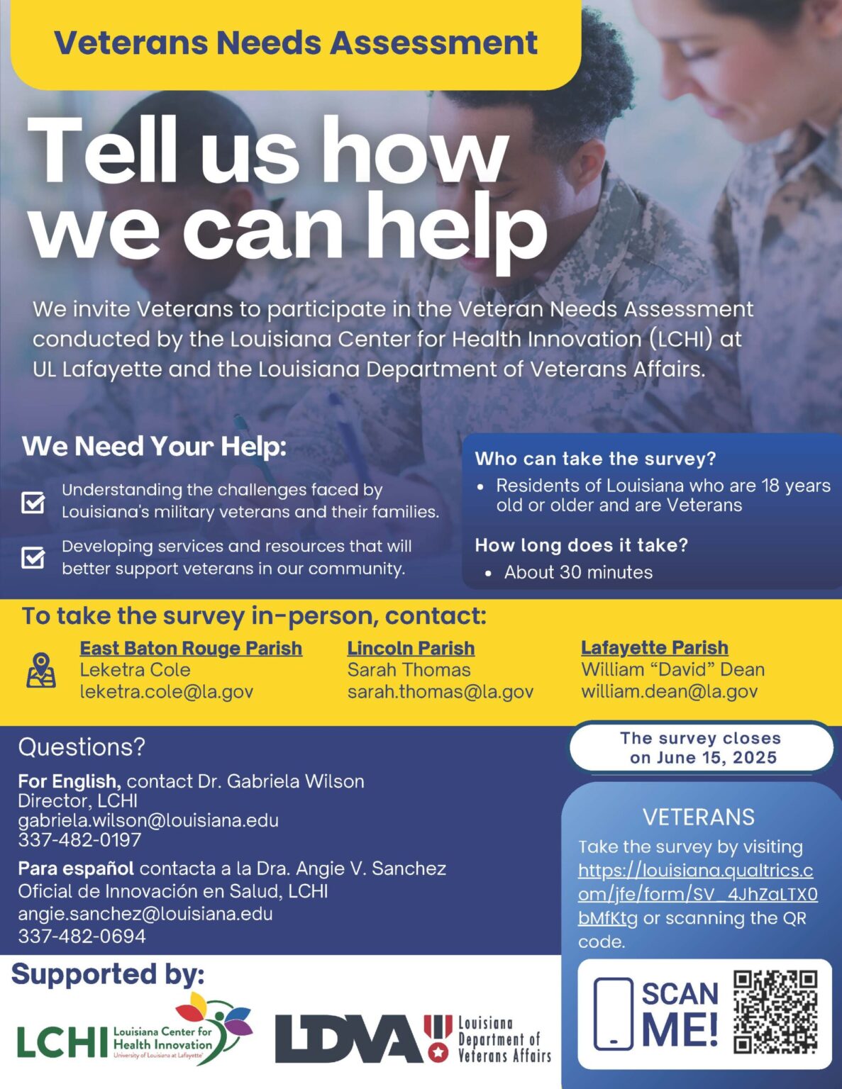 VETERANS, FAMILIES AND VSOs: WE NEED YOUR HELP! | Louisiana Department ...
